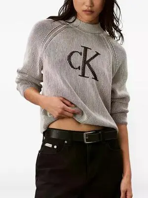 Calvin Klein Logo-intarsia Raglan-sleeve Sweater