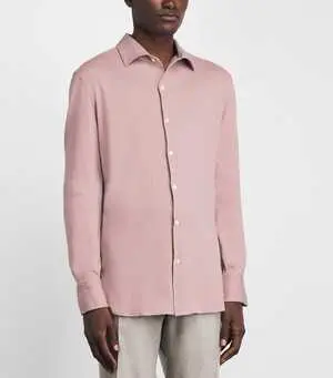 Isaia Cotton Jersey Sport Shirt - Pink