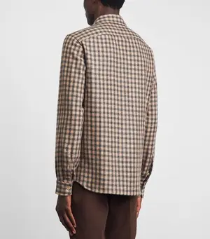Isaia Cashmere Check Overshirt