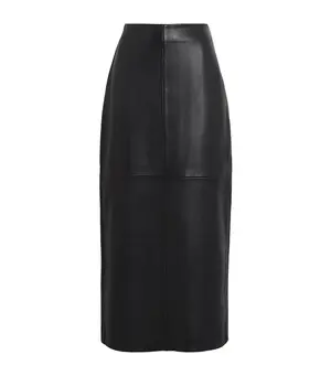 RÓHE Leather Pencil Midi Skirt