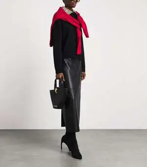 RÓHE Leather Pencil Midi Skirt