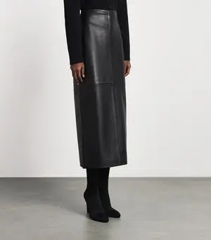 RÓHE Leather Pencil Midi Skirt