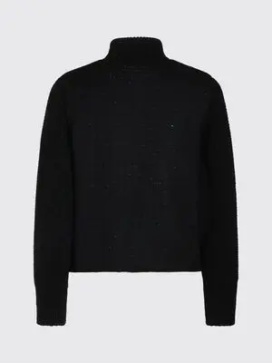 Fabiana Filippi Wool Blend Cardigan With High Neck, Zip Closure And Sequin Embellishment