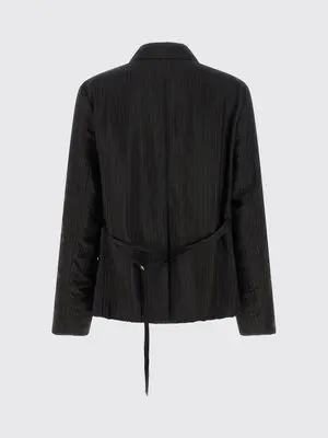 Dries Van Noten Striped Single-breasted Cropped Blazer With Notch Lapels