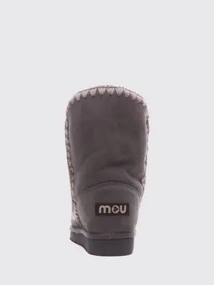 Mou Eskimo Suede Boots With Wool Stitching - Grey