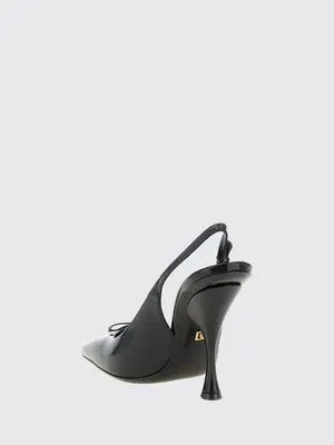 Dolce & Gabbana Patent Leather Slingback Pumps With Square Toe And Bow