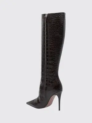 Paris Texas Vera Knee-high Boots In Croc-embossed Leather With Stiletto Heel