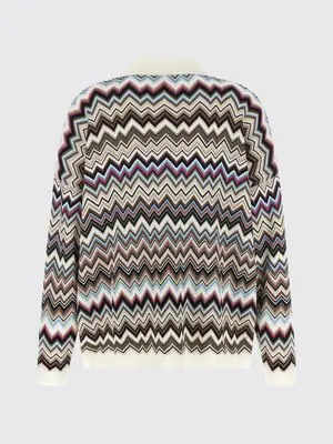 Missoni Long-sleeved Knitted Polo Shirt With Zig Zag Pattern