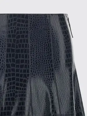 Pinko High-waisted Python Print Flared Midi Skirt In Faux Leather