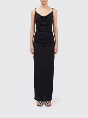 Coperni Long Draped Sheath Dress With Square Neckline And Off-the-shoulder Straps