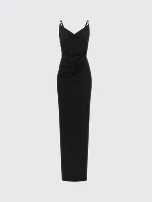 Coperni Long Draped Sheath Dress With Square Neckline And Off-the-shoulder Straps