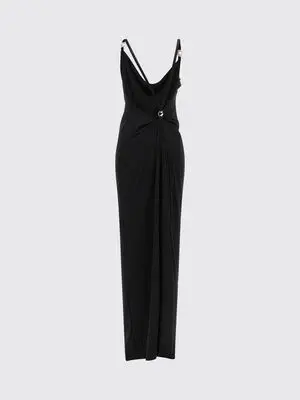 Coperni Long Draped Sheath Dress With Square Neckline And Off-the-shoulder Straps
