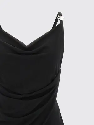 Coperni Long Draped Sheath Dress With Square Neckline And Off-the-shoulder Straps