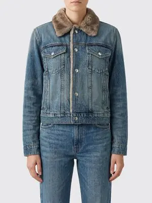 DENIM X ALEXANDER WANG Denim Jacket With Faux Fur Lining