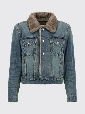 DENIM X ALEXANDER WANG Denim Jacket With Faux Fur Lining