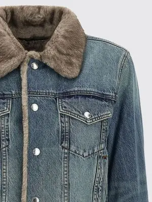 DENIM X ALEXANDER WANG Denim Jacket With Faux Fur Lining