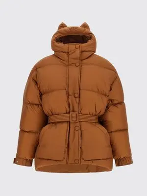 IENKI IENKI Fox Michlin Quilted Nylon Puffer Jacket With Ears Hood - Brown