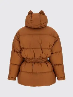 IENKI IENKI Fox Michlin Quilted Nylon Puffer Jacket With Ears Hood - Brown