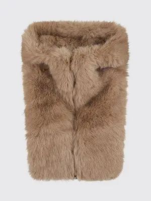 Herno Soft Faux Fur Scarf Collar With Concealed Closure - White