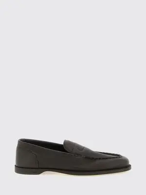 John Lobb Grained Calf Leather Loafers With Raised Apron Seam
