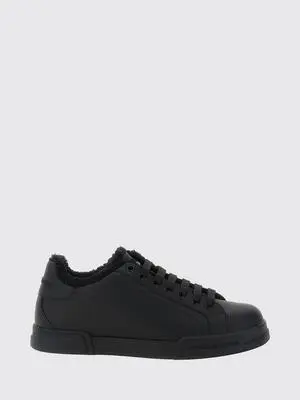 Dolce & Gabbana Portofino Calfskin Leather Sneakers With Shearling Lining