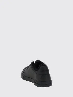Dolce & Gabbana Portofino Calfskin Leather Sneakers With Shearling Lining