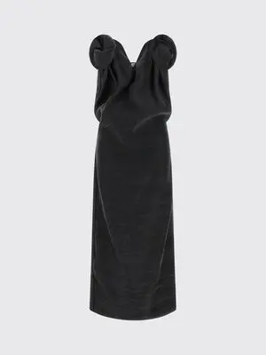 Magda Butrym Draped Silk Long Evening Gown With Sweetheart Neckline