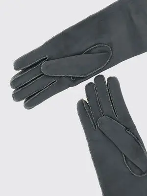 Agnona Calfskin Nappa Leather Gloves With Exposed Stitching