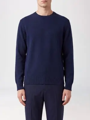 BALLANTYNE Crew-neck Merino Wool Sweater With Ribbed Trims - Blue