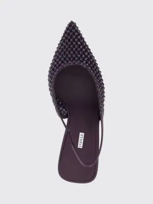 LE SILLA Gilda Crystal-embroidered Satin And Mesh Slingback Pumps