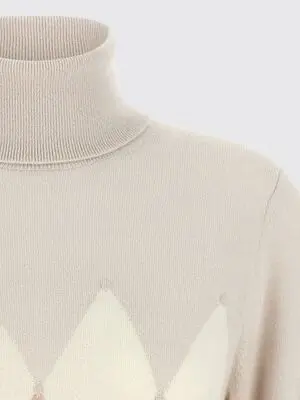 BALLANTYNE Argyle Pattern 100% Cashmere Turtleneck Sweater