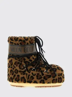 Moon Boot Low-cut Animalier Print Snow Boots With Non-slip Sole