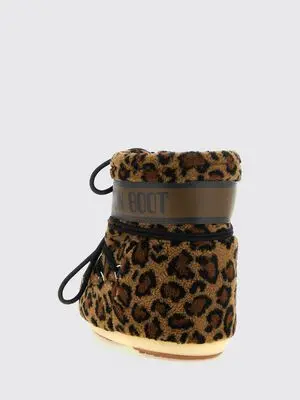 Moon Boot Low-cut Animalier Print Snow Boots With Non-slip Sole