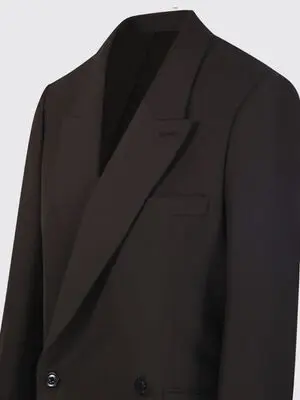 LEMAIRE Cropped Double-breasted Wool-blend Blazer With Classic Lapels