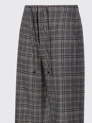 Max Mara Prince Of Wales Virgin Wool Wide-leg Pants