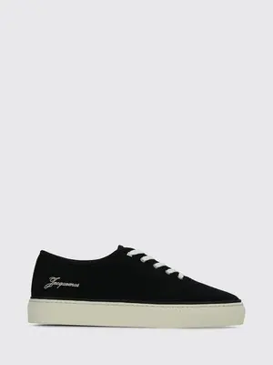 Jacquemus Féfé Cotton Canvas Sneakers With Contrasting Embroidered Logo - Black