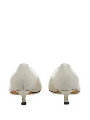 Le Monde Beryl Babouche Pointed-toe Kitten-heel Pumps - Neutrals