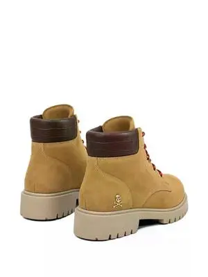 Philipp Plein Nubuck Leather Mid Boots Small Skull