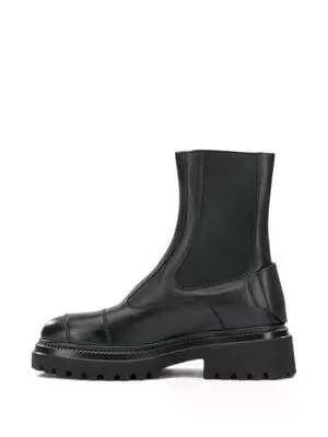 SUMMERY COPENHAGEN Buckle-detail Leather Ankle Boots