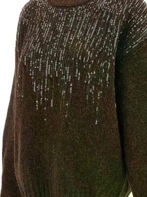 HAIKURE Sequin-embellished Ribbed-knit Sweater