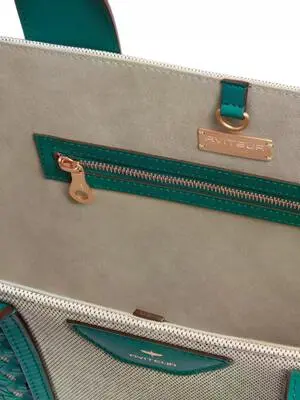 AVITEUR Cannage-weave Canvas Tote Bag