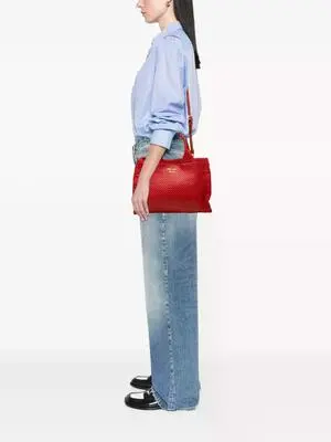 Prada 2010-2026 Small Woven Goatskin Madras Satchel