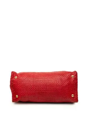 Prada 2010-2026 Small Woven Goatskin Madras Satchel