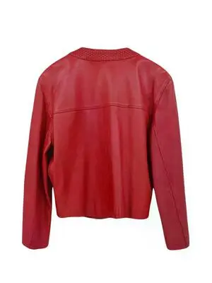 Loewe Woven-trim Leather Jacket