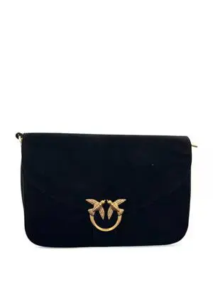 Pinko Love Bag Suede Clutch Bag - Black
