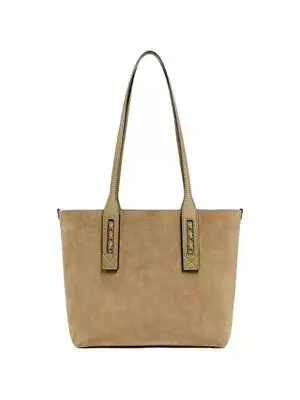 AVITEUR Woven-detail Suede Tote Bag
