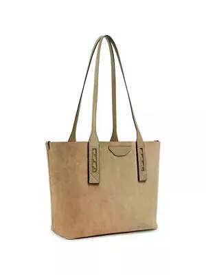 AVITEUR Woven-detail Suede Tote Bag