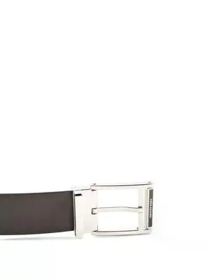 FERRAGAMO Logo-plaque Reversible Leather Belt - Blue