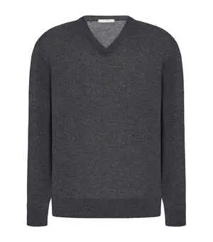 THE ROW Thamm Cashmere V-neck Sweater - Grey