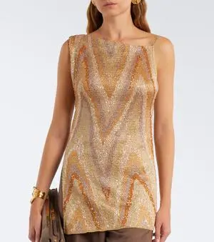 Missoni Zigzag Sequined Lame Top